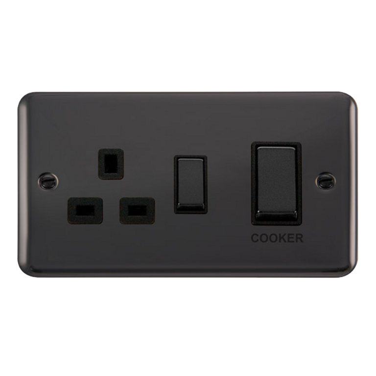 Click Deco Plus Black Nickel 2G 45A DP Cooker Control Unit Black Inser ...