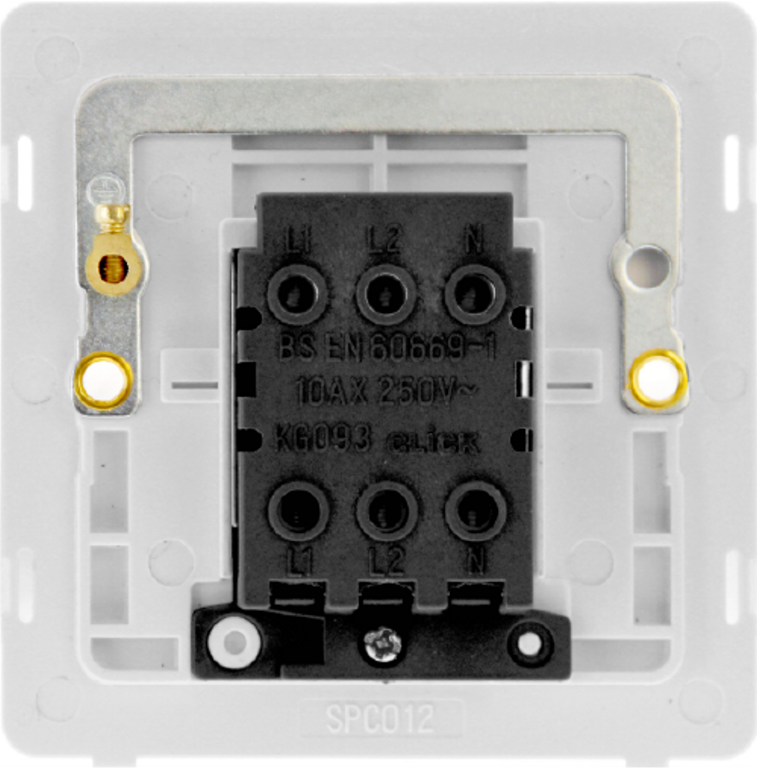 Click Definity Screwless Polished Chrome 1G Fan Isolator Switch White ...