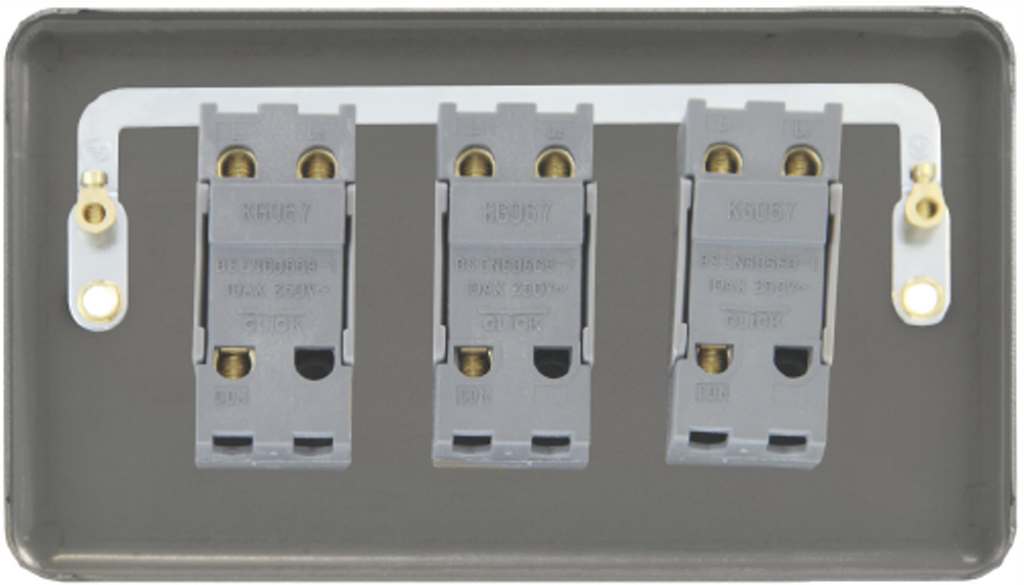 Click Deco Plus Satin Brass 3G 2W Triple Dolly Light Switch – Sparky Direct